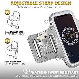 TRIBE Water Resistant Cell Phone Armband Case Running Holder for iPhone Pro Max Plus Mini SE (13/12/11/X/XS/XR/8/7/6/5) Galaxy S Ultra Plus Edge Note (21/20/10/9/8/7/6/5) Adjustable Strap & Key Pocket