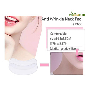 PHCOMRICH Neck wrinkle patches x 2，Anti-aging Advanced skin firming Treatment and Prevention - silicone wrinkle patches reusable (16 day supply).