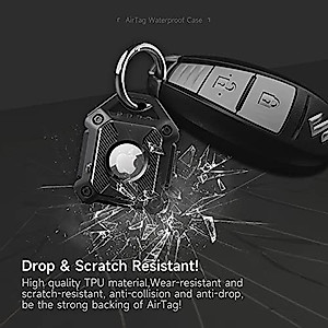 Waterproof AirTag Holder Case with Keychain, Screw Full Cover, Durable, Anti-Scratch, Fully Enclosed, Secure Holder Case Protect for Apple AirTag Tracker (Black 1 Pack)…