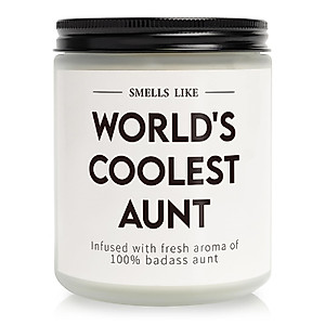 Aunt Gifts, Perfect Auntie Gift Ideas - The Cool Aunt Candle, Gifts for Aunts from Niece, Best Aunt Ever Gifts, Aunt Christmas Birthday Mothers Day Gifts, Best Auntie Gifts
