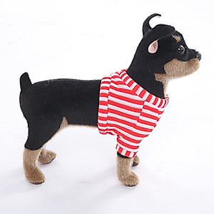 CU-MATE 10 inch Doberman Pinscher Dog Stuffed Animal - Black and Tan Lifelike & Realistic Plush Toy Puppy Dog Standing Present Gift