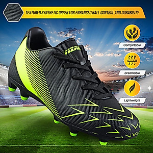 Vizari Ranger Outdoor Firm Ground Kids Soccer Cleats | Athletic Football Shoes for Boys and Girls | Professional Futsal Football Training Soccer Shoes (Toddler/Little Kid/Big Kid)