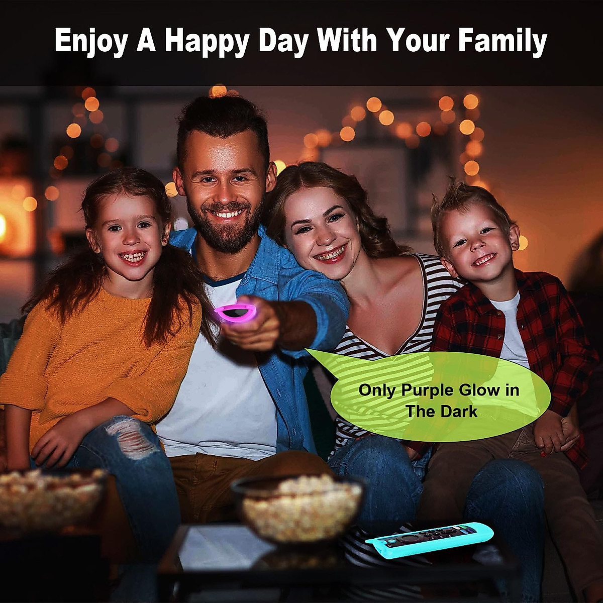 Wevove [3 Pack] Silicone Remote 3rd gen Cover with Lanyard, Anti-Slip Soft Silicone Protective Controller Case (Only Purple Glow in The Dark)