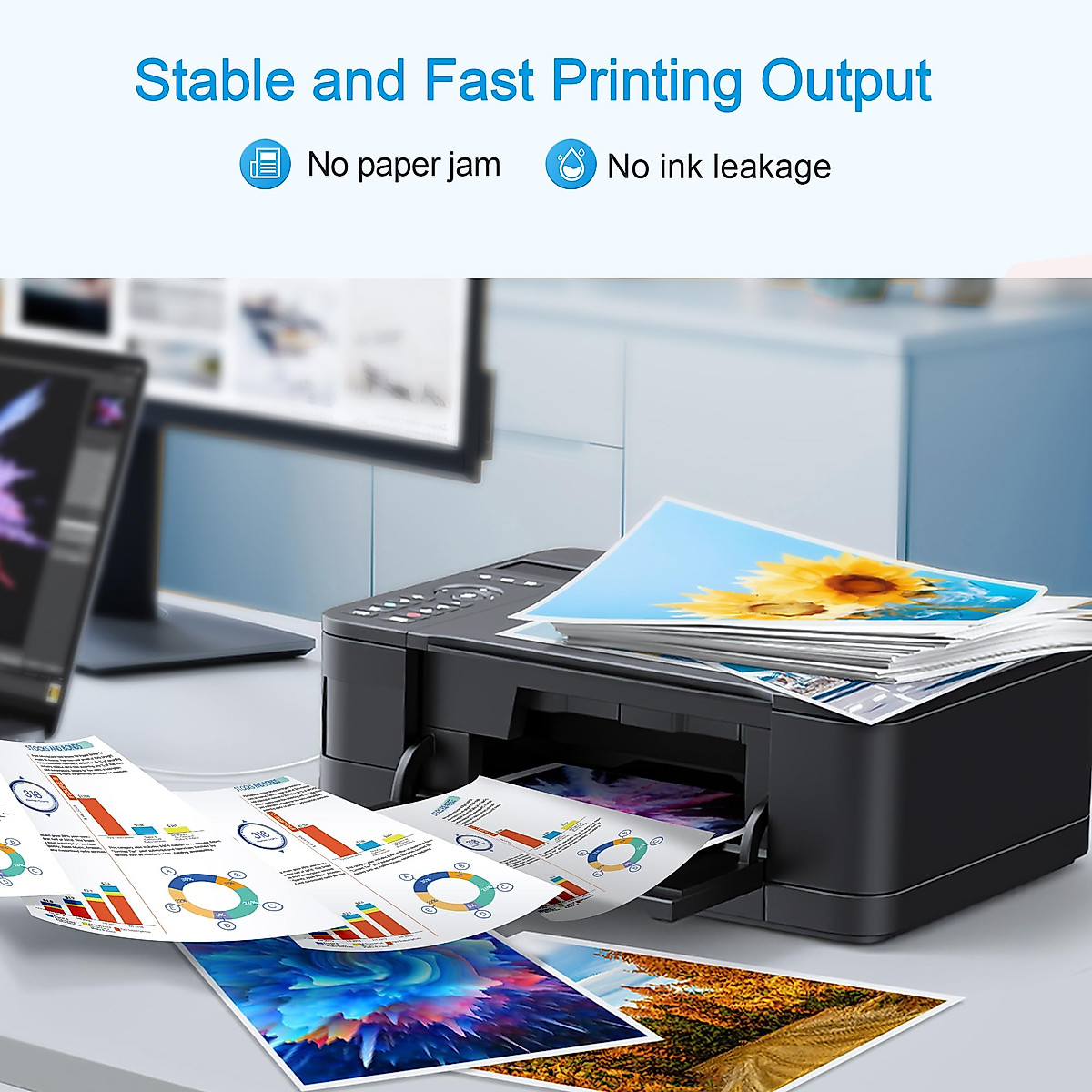 802XL Ink Cartridges Remanufactured Replacement for Epson 802 XL Ink Cartridges Combo Pack Compatible with WF-4720 WF-4730 WF-4734 WF-4740 EC-4040 EC-4030 EC-4020 Printer (4 Pack)