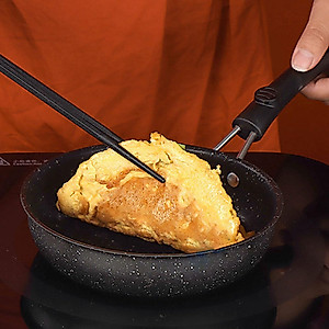 CHENATING Flat Bottom Cooking Pans Nonstick Frying Pans Wheat Stone Coating Pans Cookware For Electric And Induction Cooktops