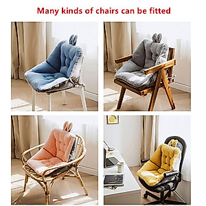 WUYU Chair Cushion Seat Cushion for Office Backrest Chair Plush Desk Seat Velvet Relax Lazy Buttocks (Light Yellow, Four-Hole, 45x45cm)