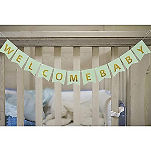 Amosfun Baby Shower Pennant Banner Party Birthday Triangle Flag Baby Banner Welcome Baby Bunting Baby Birthday Banner The Banner Pull The Flag Decorate Decorative Items Letter