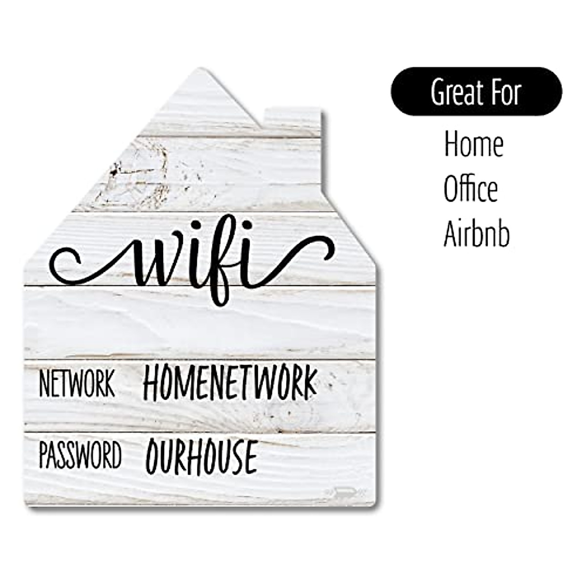 Rustic White WiFi Password Sign, Rustic Farmhouse Fridge Magnet, WiFi Password Sign for Home with Black Wet Erasable Pen, Magnetic White WiFi Sign for Guests, Fridge Magnet Decor, 4.0 x 5.0 inch
