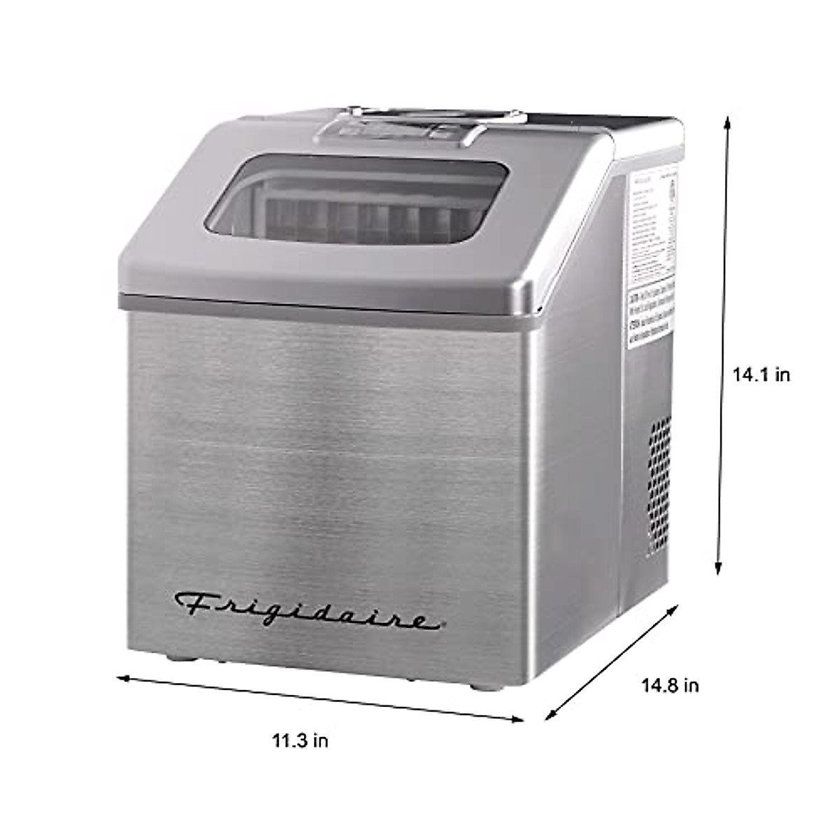 FRIGIDAIRE EFIC452-SS 40 Lbs Extra Large Clear Maker, Stainless Steel, Makes Square Ice