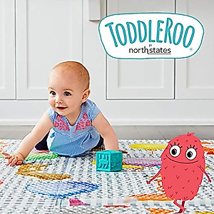 Toddleroo by North States 3 in 1 Metal Superyard: 151" long extra wide baby gate, barrier or play yard. Hardware or freestanding, 6 panels, 10 sq.ft. enclosure (30" tall, Taupe)