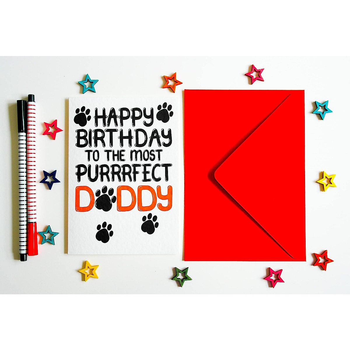 Happy Birthday Card From The Cat, To The Most Purrrfect Daddy For Cat Lover Dad