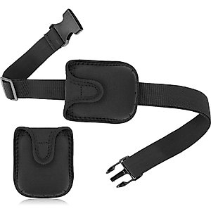 Mic Belt with 2 Pack Pouches Anti Dropping Strap Fitness Instructor Detachable Neoprene Microphone Transmitter Carrier Pouch Adjustable Belt Waistband Bag for Fitness Instructor Speaking Theatre