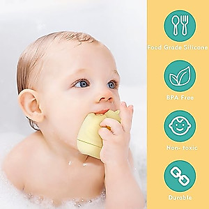 Socub Baby Bath Toys, Squeezable Silicone Bath Toys for Toddlers 1-3, BPA Free Bathtub Toys for Infants