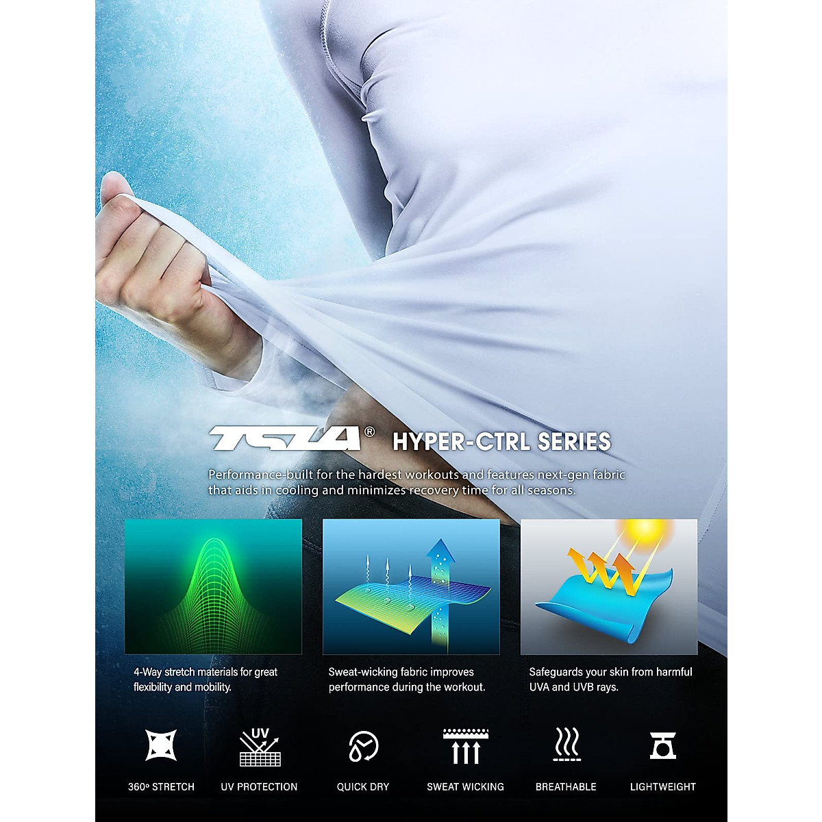 TSLA Women's Sports Compression Shirt, Cool Dry Fit Long Sleeve Workout Tops, Athletic Exercise Gym Yoga Shirts, 3pack White/White/White, Medium