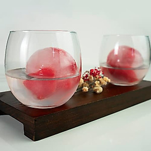 Samuelworld Large Ice Ball Maker with Lid, 6 x 2.5 Inch Ice Balls - Food Grade, Easy To Fill Round Silicone Ice Tray, Perfect Spheres Craft Ice Maker for Whiskey, Cocktails, Gifting - Grey