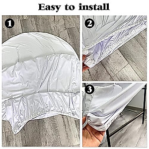 6.6FT Arch Backdrop Cover White Arch Backdrop Stand Covers Fabric Spandex Fit Round Top Backdrop for Wedding Birthday Party Banquet Decoration