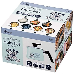 Skater ANMP1-A Multi-Pot, 0.3 gal (1.3 L) For Gas Fire, 7 in 1, All-purpose Pot, Rice Cooker, Milk Pan, Fryer, One-Handled Pot, Disney Mickey Mouse