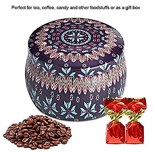 Tinplate Storage Box, Tinplate Storage Box Metal Canister Home Kitchen Box for for Dry Storage Spices, Camping, Party Favors, and Sweets Gifts(E)