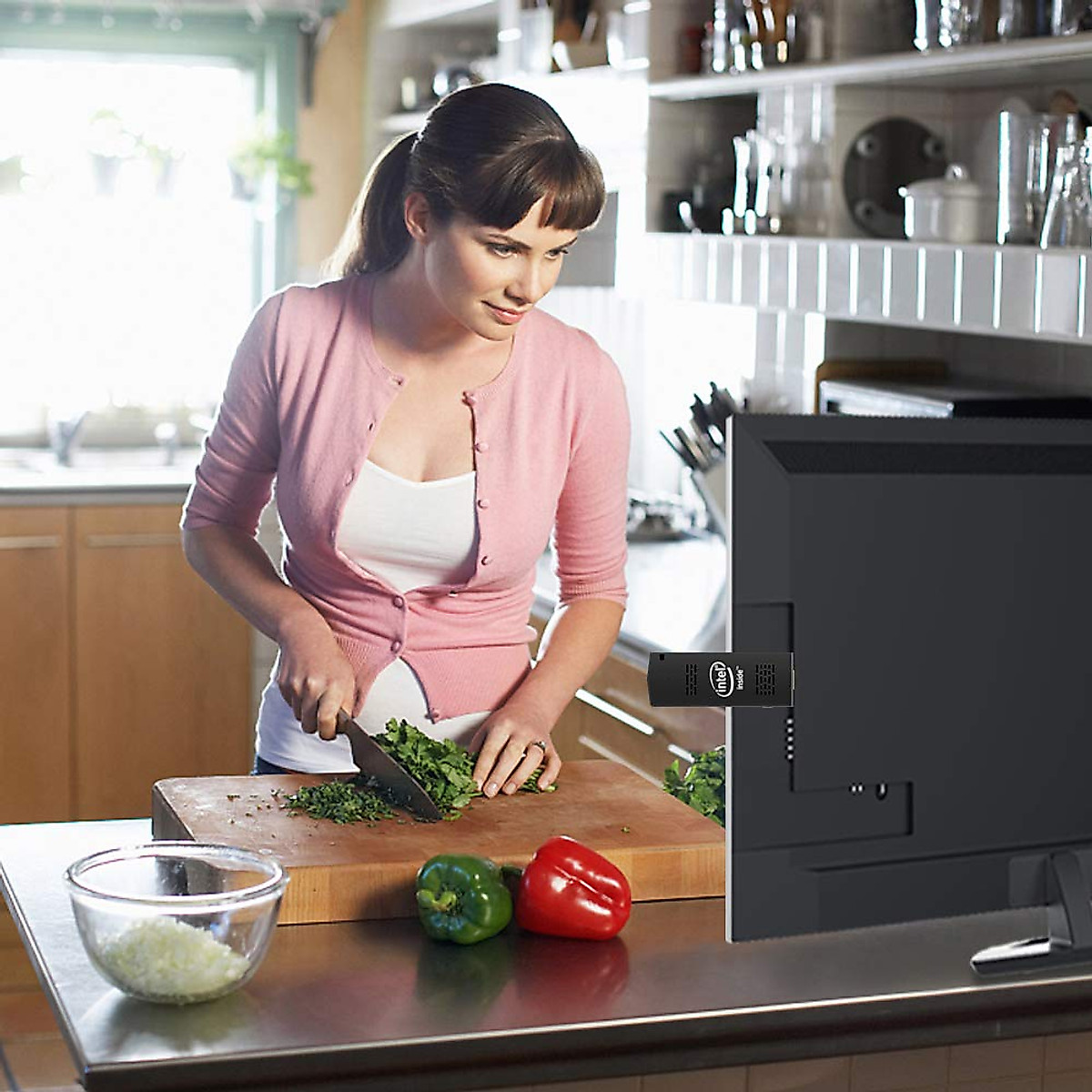 AIOEXPC Intel PC Stick 8GB RAM 128GB ROM with Intel Atom Z8350 & Windows 10 Pro Mini Computer Stick Support 4K HD,Dual Band WiFi 2.4G/5G, Bluetooth 4.2, Support Auto-on After Power Failure