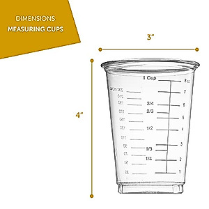 50 Disposable Measuring Cups - 8 Oz | Resin Mixing Cups For Epoxy Resin | Plastic Measuring Cups | Liquid Measuring Cups | Dry Measuring Cups | Paint Mixing Cups | Baking Supplies | Baking Tools