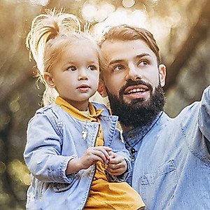 POPLYKE Heart Matching Father and Daughters Necklace for 2 Sterling Silver Father Daughter Jewelry Dad Daughter Necklace Set Birthday Gifts for Father Daddy Husband