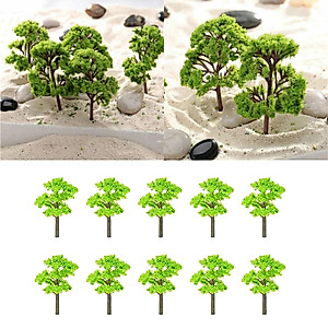 BESSTUUP 10pcs Model Trees 4/5.5/7/8.5/11.5cm Train Scenery Trees Diorama Trees Plastic Trees for Projects Model Train Landscape Kits - 5.5cm