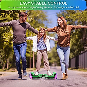 CBD Hoverboard for Kids Adults, All Terrain Hoverboards Load Up to 200LBS- 6.5" Tires Large Battery Hoverboard Bluetooth Speakers & 3D LED Light-Hover Board UL2272 Certified-Christmas Kids Gift- BL