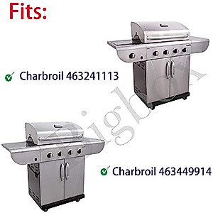 Adviace Grill Replacement Parts for Charbroil 463449914, 463241113 Gas Grills, Pipe Burner Tube, Heat Plate Tent Shield, Crossover Tube for CharBroil Commercial 4-Burner Gas Grills