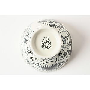 Mino ware Japanese Ceramics Rice Bowl Various Dinosaur Matte Finish made in Japan (Japan Import) GBC002