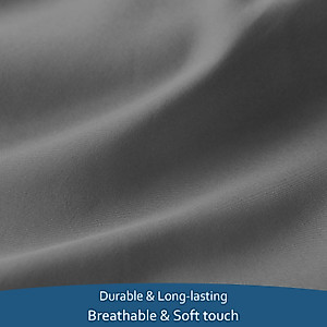 Deep Pocket Twin Sheets Set for Kids Air Mattress - Extra Deep Pocket Twin Sheet Sets - 4 Piece Bed Set Fade Resistant Fits 16in to 24in Pillow Top Air Bed Mattress(Grey)