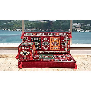 Authentic Arabic Majlis, Daybed Sofa, Arabic Floor Couch, Reading Loveseats, 8" Thickness Floor Seating Set, Moroccan Cushion