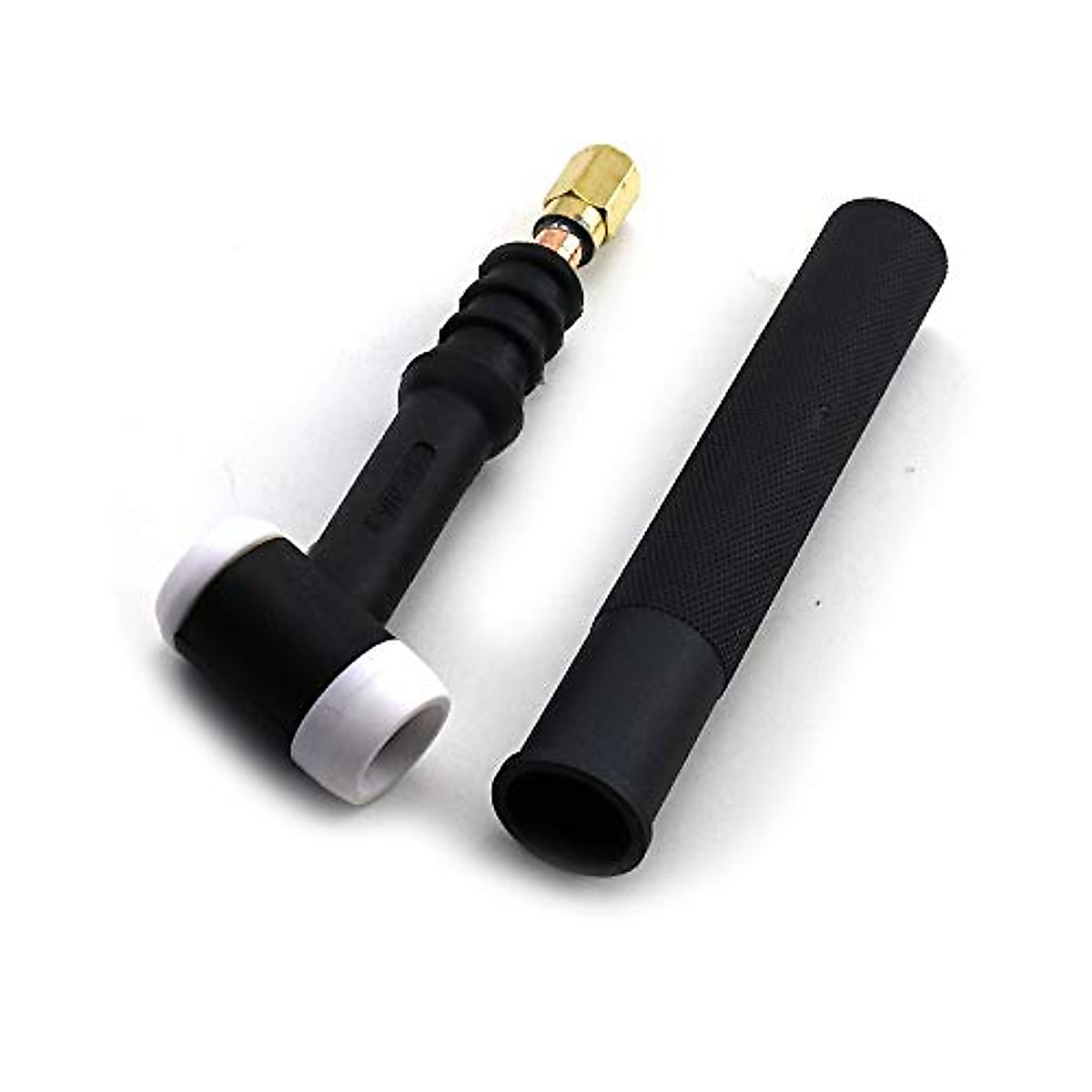 WeldingCity 150-amp WP-17F (Flexible Head) Air-cooled TIG Welding Torch Complete Package with 25-ft Power Cable Hose and Dinse 35-50 (1/2"-pin) In-line Gas-thru Cable Adapter