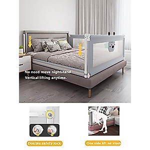 Bed Rail for Toddlers Extra Long Bed Rail for Queen King CL-King, Twin XL, Full XL Bed Mattress Guard Bed Railing Safety Guard Rail Bed Bumper Bed Fence Sleep Rails Extra Tall 78.7" one Side