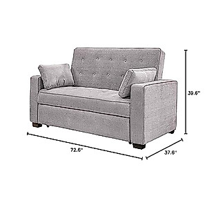 Serta Convertible Sofa, Light Grey
