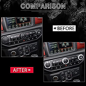 CARFIB for Jeep Bling Accessories Jeep Wrangler JL JLU Gladiator JT Air Vents AC Knobs Decals Stickers 2020 2021 Car Women Rhinestone Silver 8 Pack