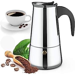 Italian Stainless Steel Coffee Maker Moka Pot: Stovetop Espresso Coffee Maker Moka Pot