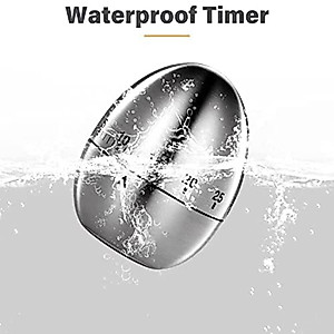 Kitchen Egg Timers for Boiling Eggs Mechanical Kitchen Timer Rotating Alarm with 60 Minutes Stainless Steel Visual Countdow Waterproof Timer for Cooking Exercise Learning Cosmetic Applications Baking