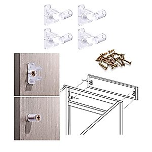 False Front Cabinet Clips, Hosrnovo 4 Pairs with Screws Reinforced Sink Tip-Out Snap for Kitchen Cabinet Drawer Fronts Replace/2 Drawers