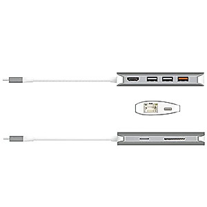 j5create USB-C 9-in-1 Multi Adapter Multi Adapter HDMI/Ethernet/USB 3.1, SD and MicroSD/PD 3.0 | 4K HDMI for MacBook | ChromeBook |USB-C Devices (JCD383)