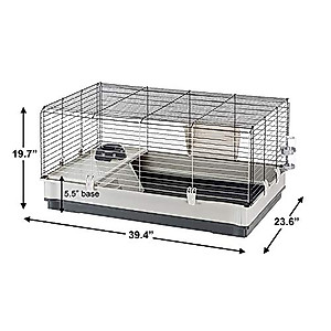Ferplast Krolik Green Rabbit Cage Deluxe | Rabbit Cage Includes All Accessories & Measures 39.4L x 23.6W x 19.7H & Includes All Accessories | 1-Year Manufacturer's Warranty