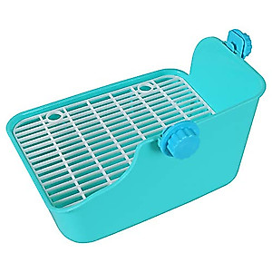 Hptmus Rabbit Litter Box - Turquoise Corner Litter Box Rectangular Pet Litter Box Bunny Accessories Plastic Litter Box for Small Animals