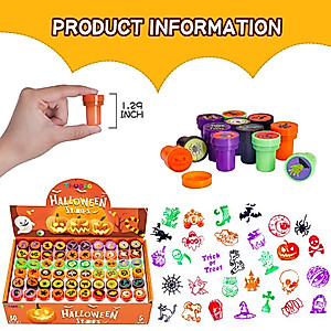 Thuodo Halloween Party Favors, 120 Pieces Assorted Stamps for Kids Bulk, Children Self-Ink Holiday Toy Gifts Game Prizes, Halloween Treat Goodies Bags Filler Classroom Rewards Stationery Set
