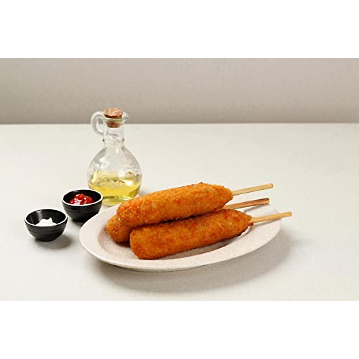 KingSeal Bamboo Wood Corn Dog Skewers, Sticks, 8.75 Inches, 5mm diameter, Commercial Bulk Pack - 1000 Count