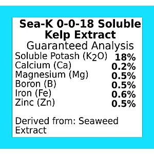 Organic Sea-K for Plants Seaweed and Kelp Fertilizer Supplement Concentrated Extract Powder Nutrient