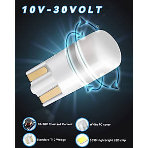 Keiurot House Number Light Bulb Address Bulb 193 Bulb Lighted Address Sign LED Replacement Bulb Kit 10-30Volt AC/DC, RV Landscape and Cabinet Lighting Warm White, 2Pack