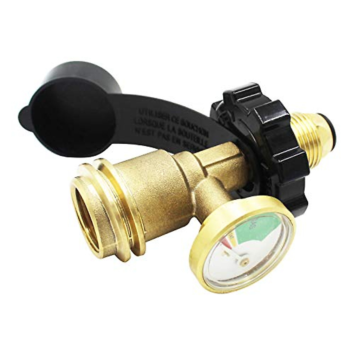MENSI POL Propane Hose Adapter for 50~100lbs Cylinder Tank with Temperature Control Gauge Meter Pressure Indicator (POL Soft Nose)
