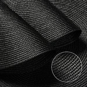 FunWheat Round Braided Placemats Set of 4 Table Mats for Dining Tables Woven Washable Non-Slip Place mats 15Inch (Black, 4pcs)