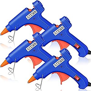 Zhengmy Mini Glue Gun for Crafts Glue Gun with Burn Protection Small Hot Glue Gun for School Craft Safe Glue Gun for Kids DIY Arts, Sealing, Home Repairs, 20 W (4 Pcs) Orange,Blue