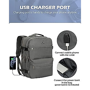 Hynes Eagle 20L Travel Backpack Carry on Backpack Women Men Personal Item Bag for Spirit Airlines Small Nylon Laptop Backpack 14 inches Grey