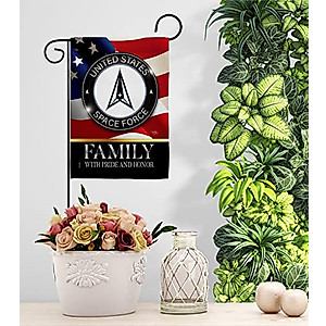 Breeze Decor US Space Family Honor Garden Flag Armed Forces USSF United State Air American Military Delta Official House Decoration Banner Small Yard Gift Double-Sided, Made in USA